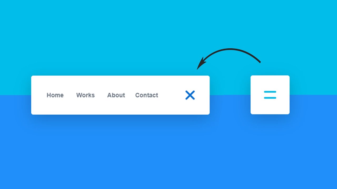 Pure CSS Animated Responsive Navbar | Animated Hamburger Menu HTML CSS