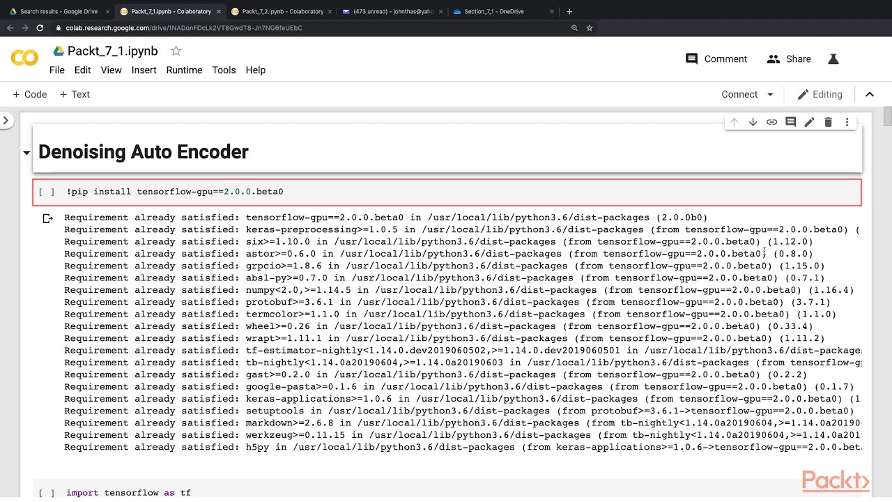 Deep Learning with TensorFlow 2.0 in 7 Steps : Autoencoders | packtpub.com