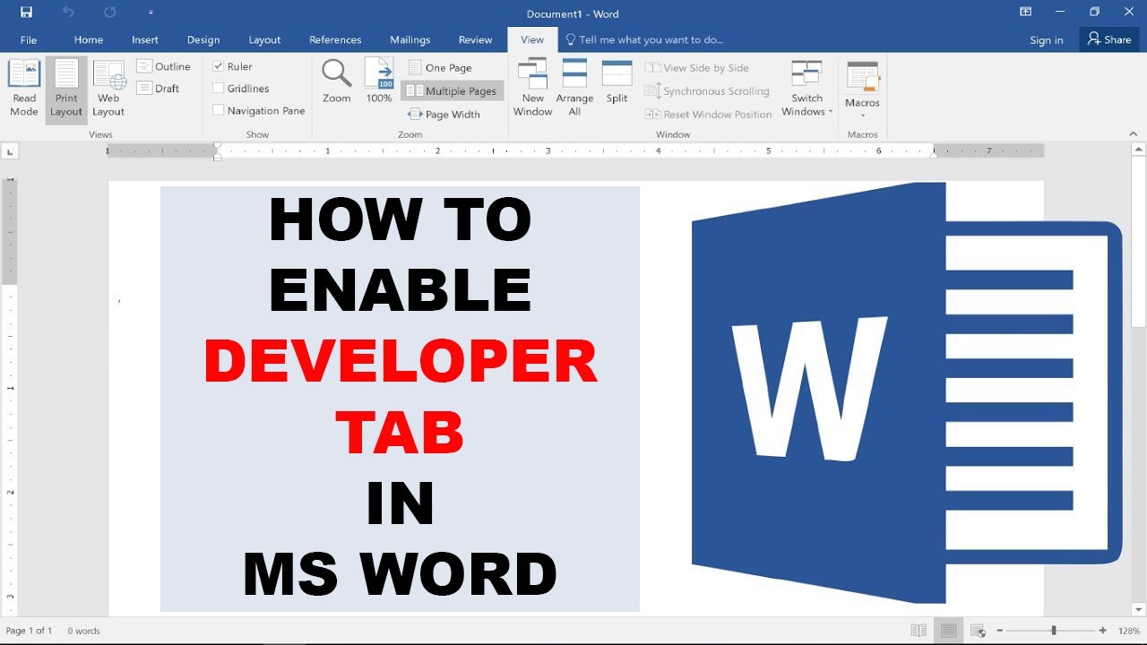 How To Enable Developer Tab in Microsoft Word