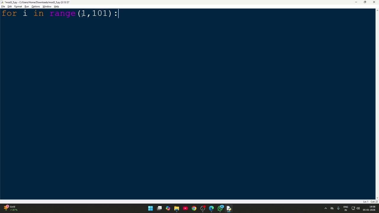 Python Program Using Loop and Continue Statement VTU Model Question Paper – 1BPLC105B (2B Question)