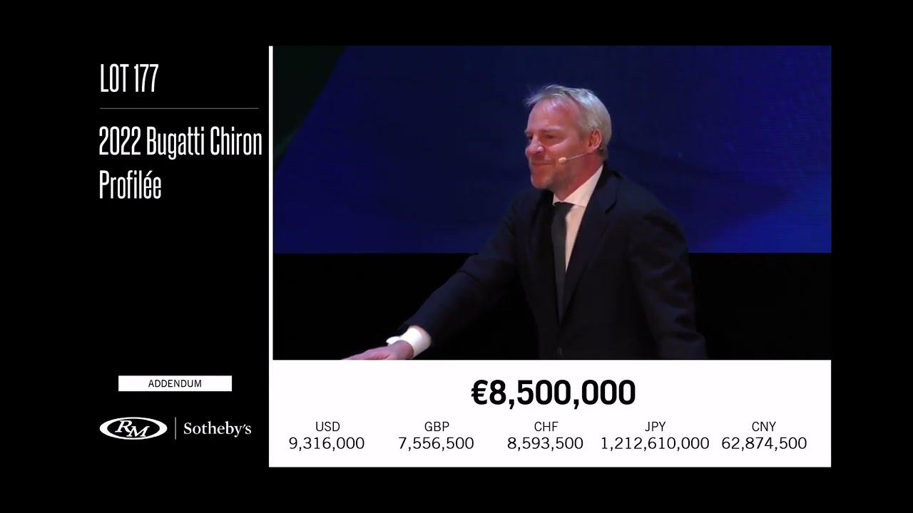 Auction for the world's most valuable Bugatti Chiron - Profilée