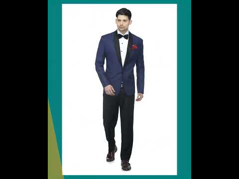 FAVOROSKI Designer Men's Slim Italian Fit Shawl Collar Tuxedo Suit Blazer (Navy Blue, 4XL)