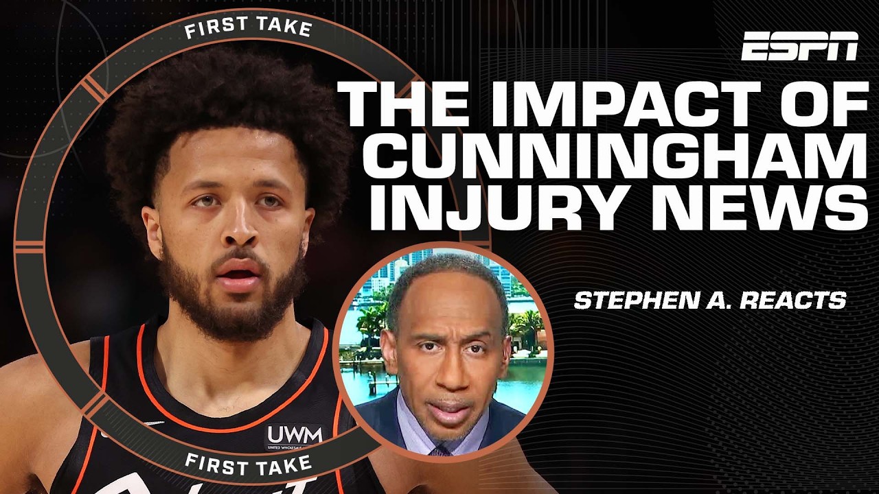 Stephen A. reacts to Cade Cunningham being diagnosed with a collapsed lung | First Take