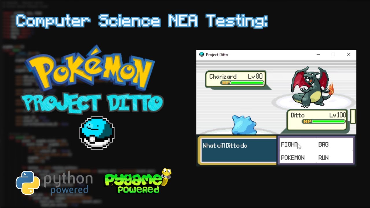 Project Ditto: Python Based Pokemon Clone - AQA A Level Computer Science Project