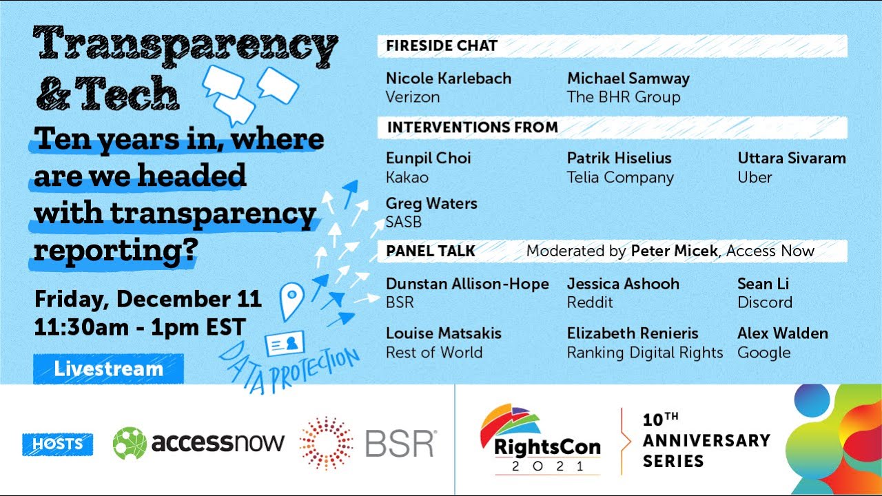 Transparency & tech: ten years in, where are we headed with transparency reporting?