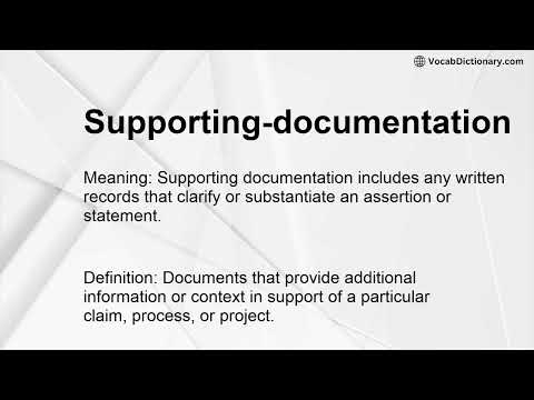 Supporting-documentation Meaning