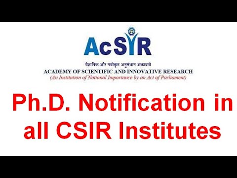 AcSIR Ph.D. notification in all CSIR Institutes II Research Motivation