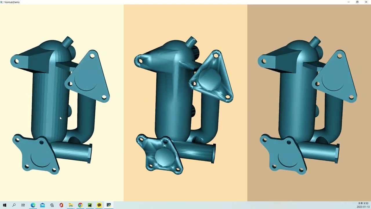 VTK Python Example - NormalsDemo