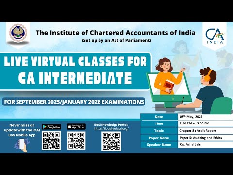 Intermediate Paper 5:A&E | Topic: Chapter 8 : Audit Report | Session 2 | 05 May, 2025