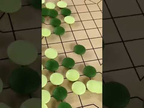 Wooden Go Board & Green Go Stones - desc in comments