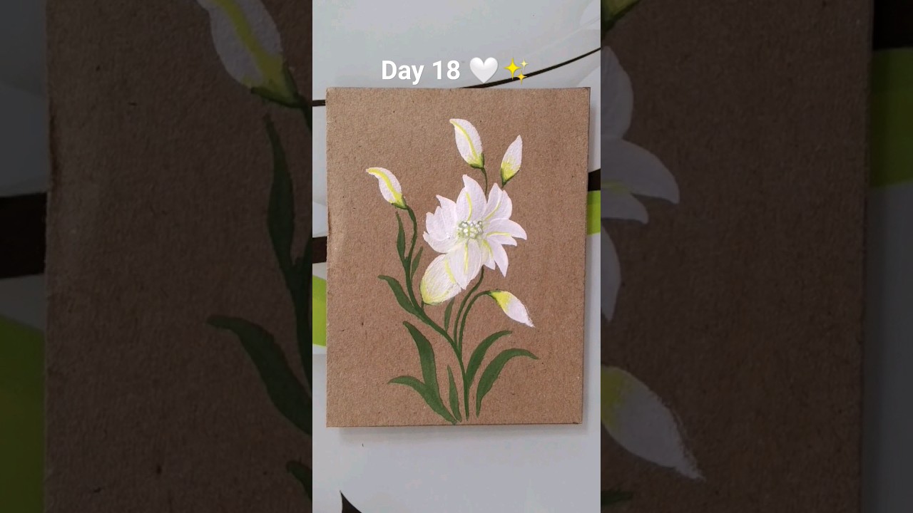 day18/30 days flower drawing challenge🤍✨easy flower painting🤍 #art #shorts #flower #painting #viral