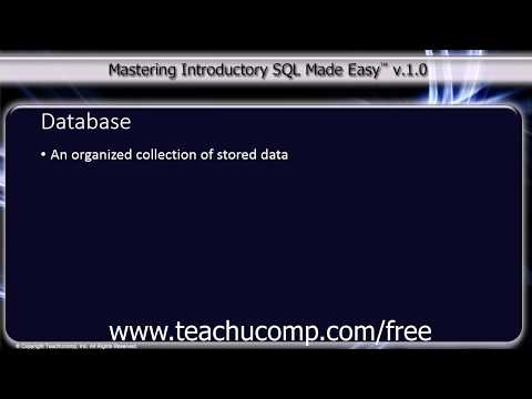 SQL Training - Structured Query Language Tutorial - Overview of a Database Lesson