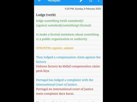 Lodge Meaning and use | Learn English Through Hindi and Urdu #english #vocabulary