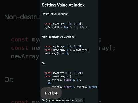 JavaScript Array Immutability Cheatsheet