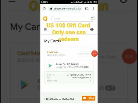 Free 10 dollar Google play gift Card