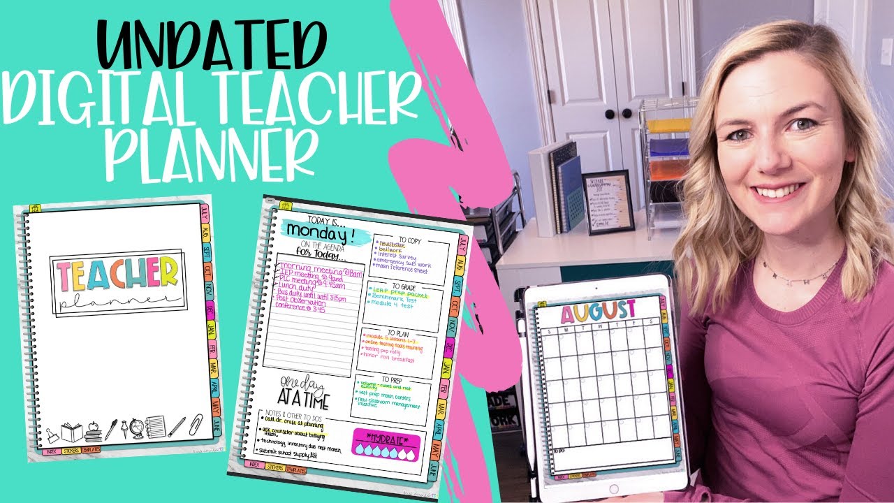 Digital Teacher Planner | Editable | iPad, tablet, Google | UNDATED | PORTRAIT | FLIPTHROUGH