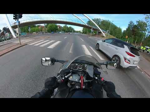Driving through the Mannerheimintie renovation road works in the center of Helsinki
