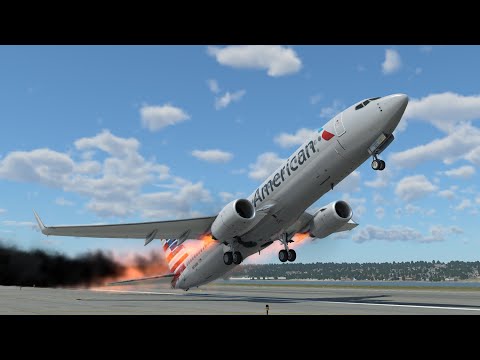 Boeing 737-800 Of American Airlines Catches Fire During Vertical Take-Off | Xplane 12