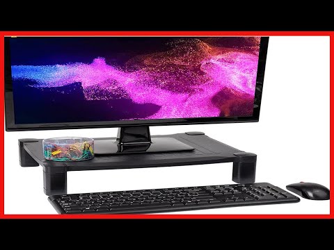 Mind Reader Adjustable Monitor Stand Riser for Computer, Laptop, Desk, iMac, Black