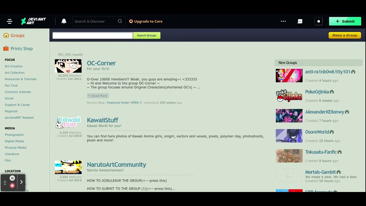 Groups on DeviantArt