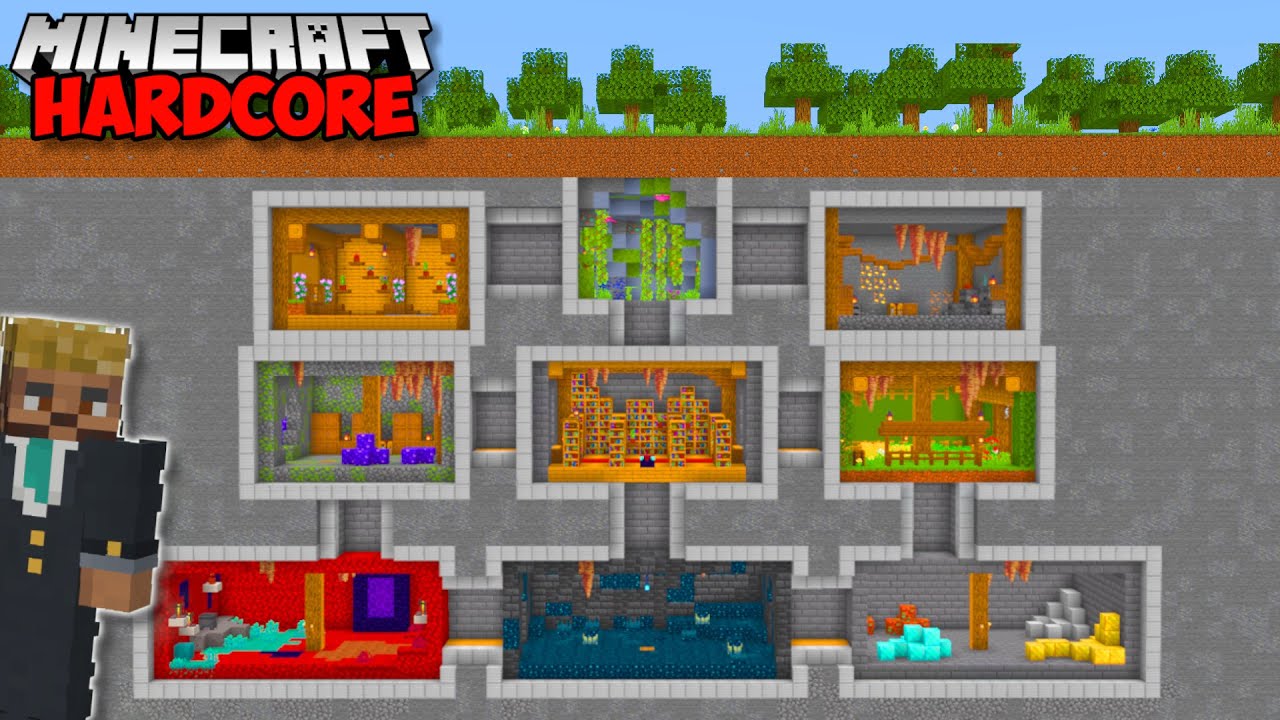I Built An UNDERGROUND BASE in Minecraft Hardcore (#77)