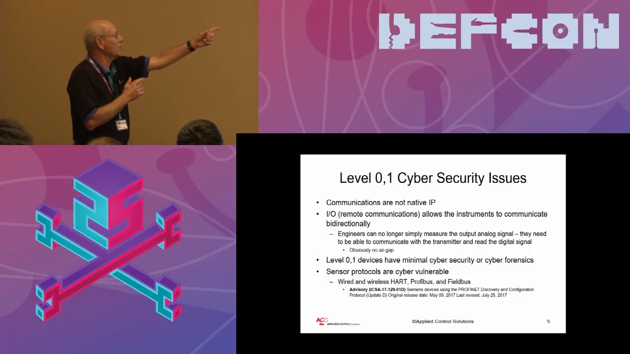 DEF CON 25 ICS Village - Joe Weiss - Cyber Security Issues with Level 0 through 1 Devices