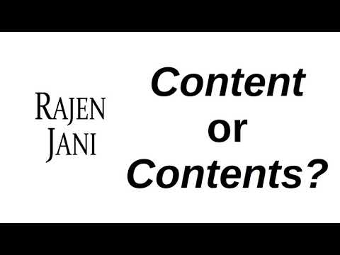 Content or Contents?