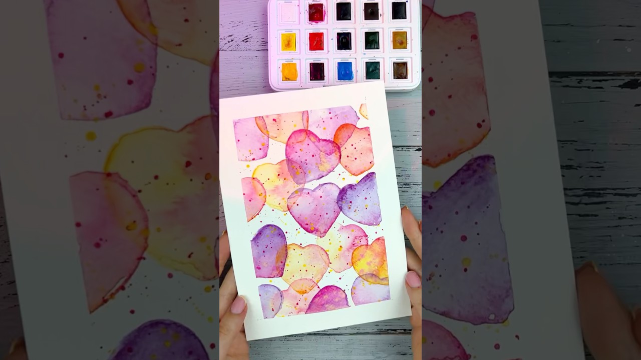 Easy Valentine's Day Card 💖| Tutorial for Watercolor Sketching Beginners #valentine #drawingtutorial