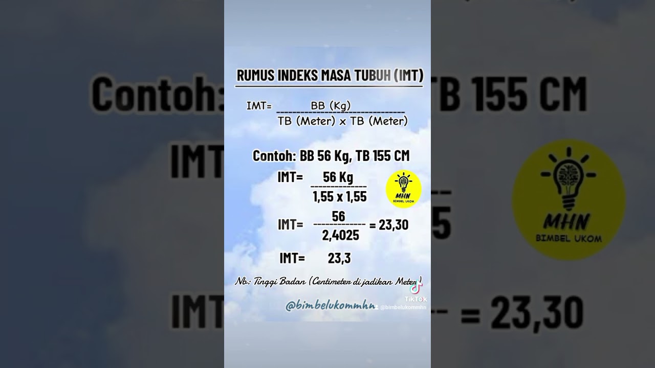 Rumus Indeks Masa Tubuh (IMT)