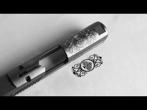 Custom Engraved Smokin Aces 1911 Slide