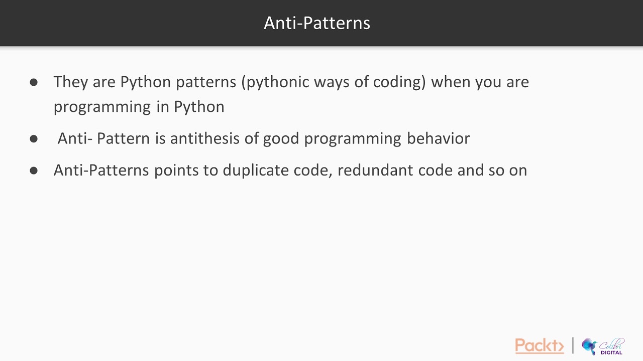 Refactoring Python Code: Overview of Python Anti-Patterns|packtpub.com