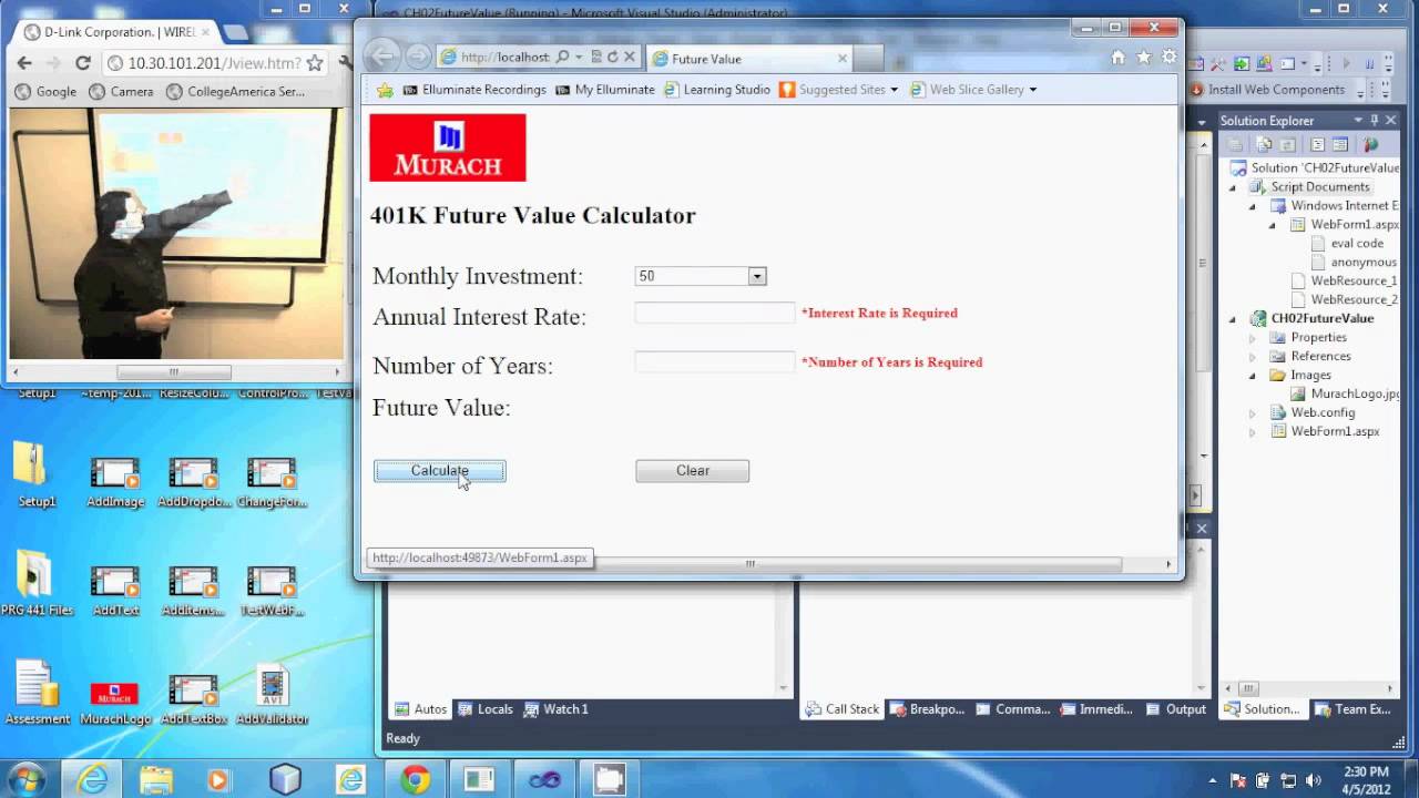 PRG 310 - Visual Studio 2010 - Test Validation