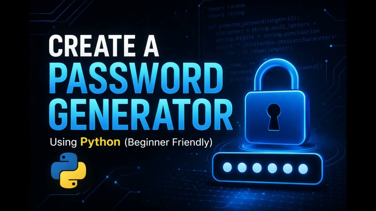 Create a Password Generator with Python (Beginner Tutorial)