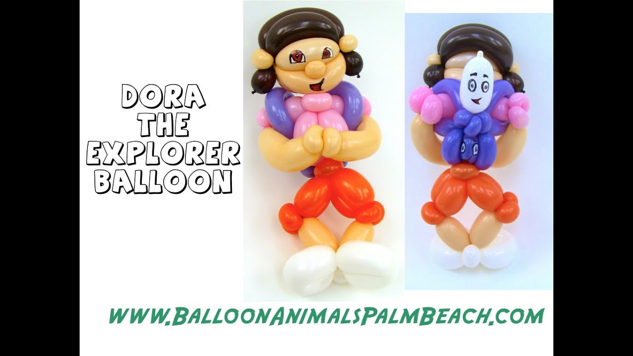 How To Make A Dora The Explorer Balloon - Balloon Animals Palm Beach