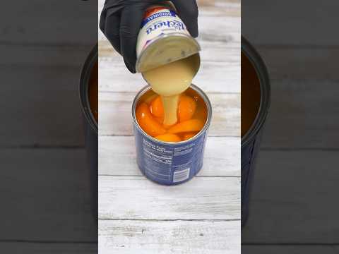 Did you know that if you add a can of condensed milk to a can of peaches in syrup…