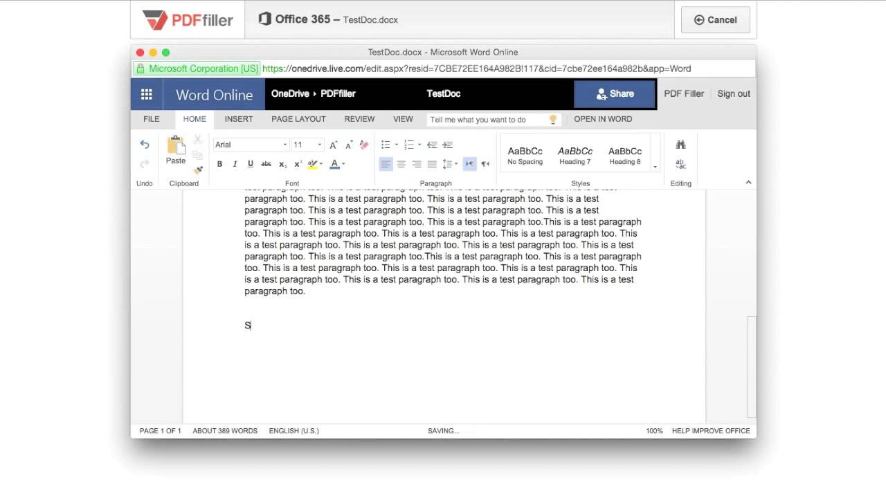 How to Edit in Office 365 in PDFfiller