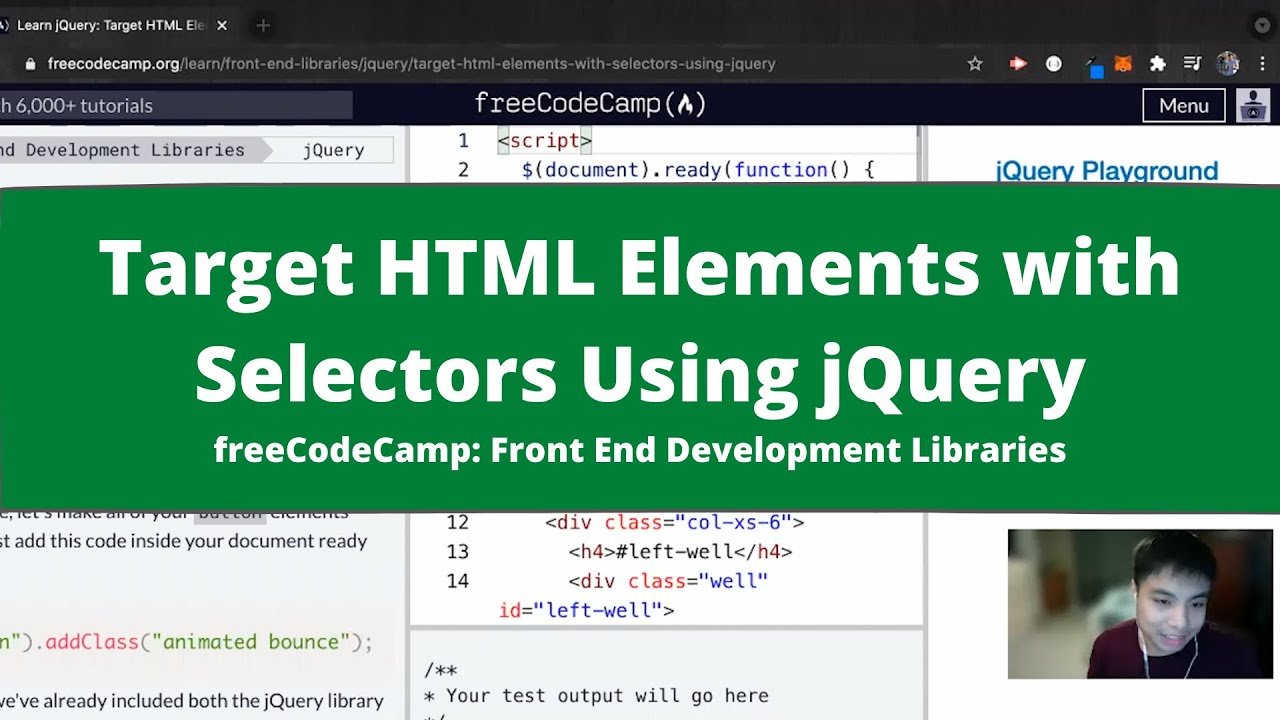 Target HTML Elements with Selectors Using jQuery (jQuery) freeCodeCamp Tutorial