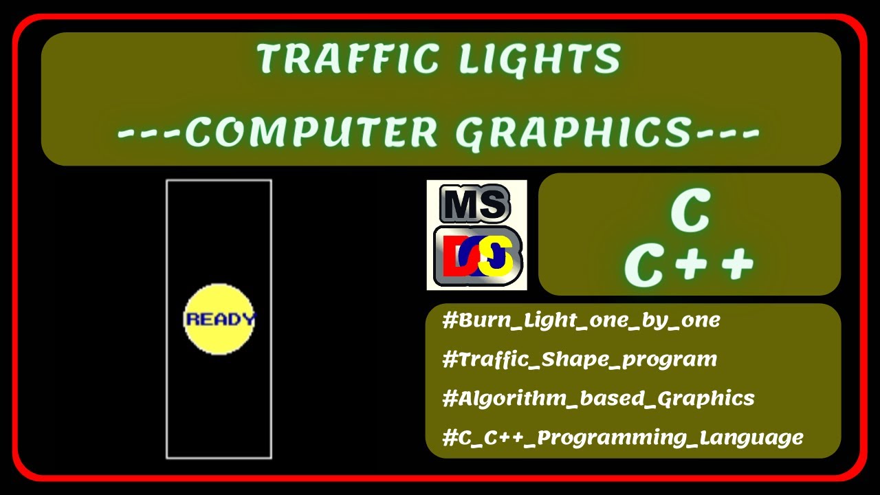 Computer Graphics code in C/C++ | Traffic Lights Animation
