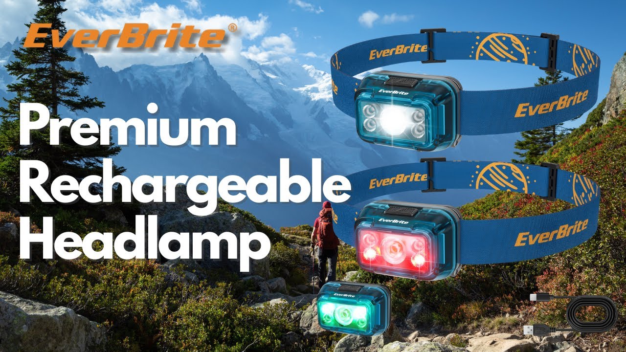 #EverBrite Rechargeable Headlamp With 5 Lighting Modes #lighting#headlamp#campinggear