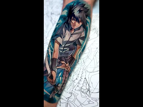 💎SASUKE UCHIHA - NARUTO Anime TATTOO💎 by @mikendazzoart #shorts