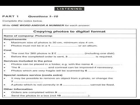 Copying Photos to Digital Format IELTS Listening Test 2023