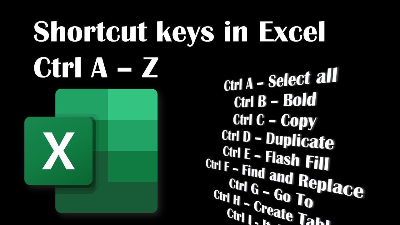 Ctrl A to Z Shortcut Keys in Excel | Useful Excel Tips