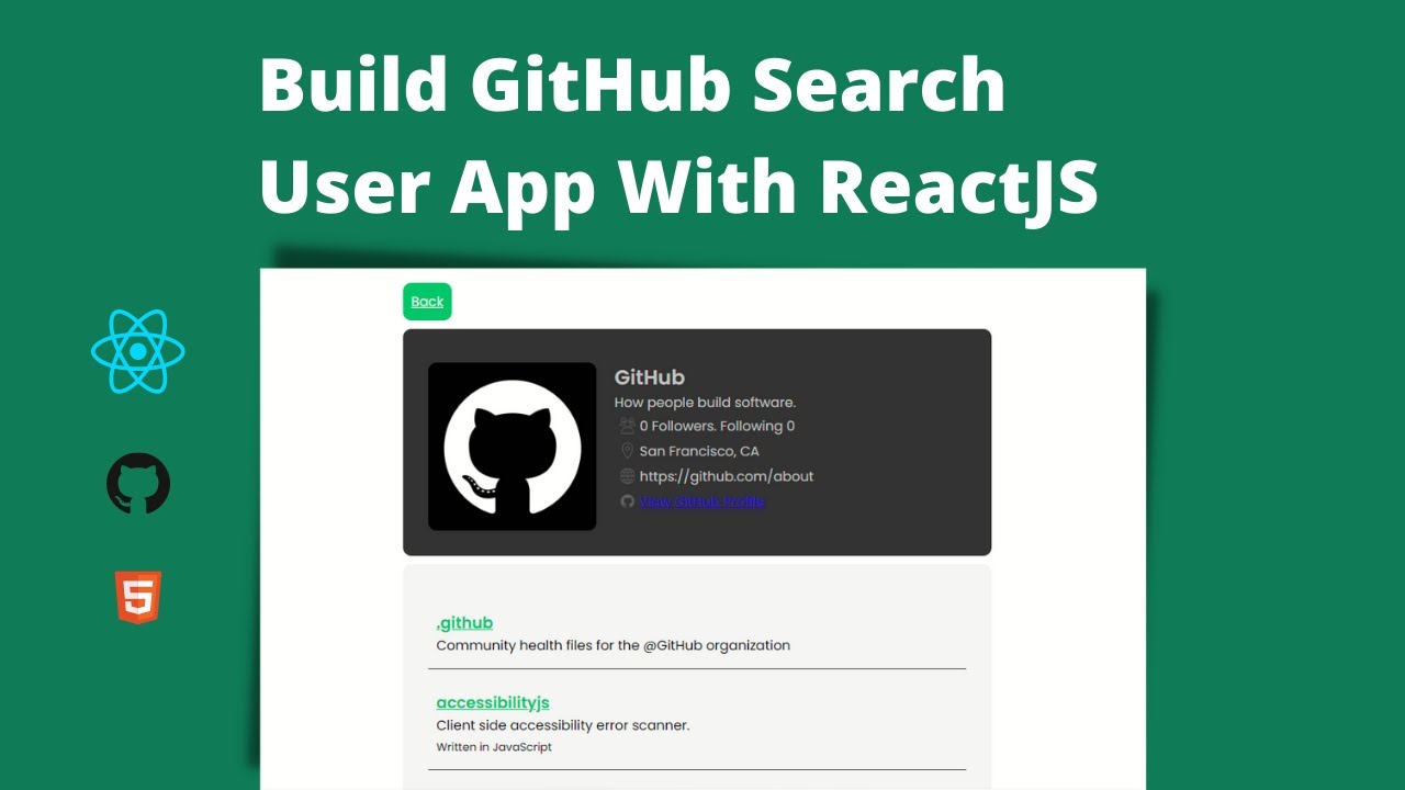 Build GitHub Search User App Using ReactJS | Use GitHub API to build Search User with React pt. 1