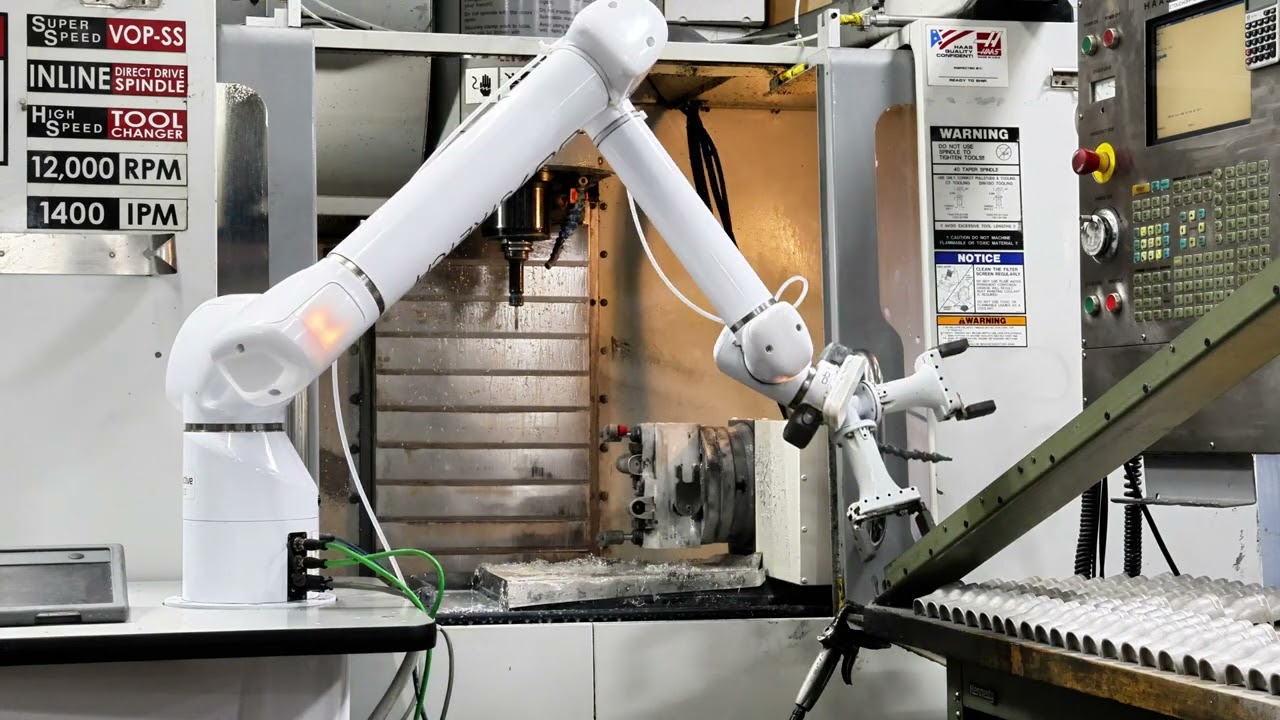 Automated CNC Machining Workflow | OB7 Robot Arm Machine Tending & Part Loading