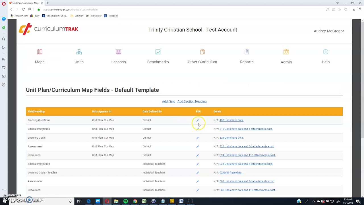 Make Changes to a Unit Plan Template