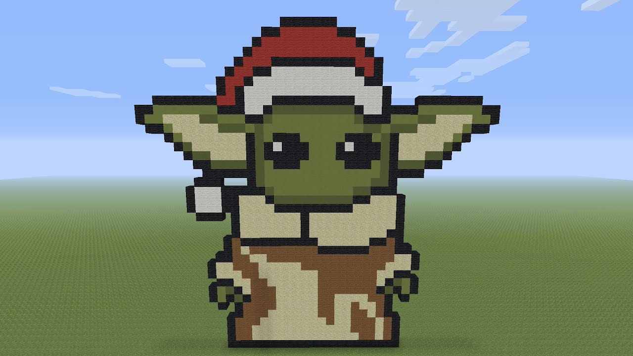 Minecraft Pixel Art - Christmas Baby Yoda