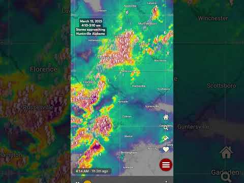 March 15, 2025 storms approaching Huntsville AL