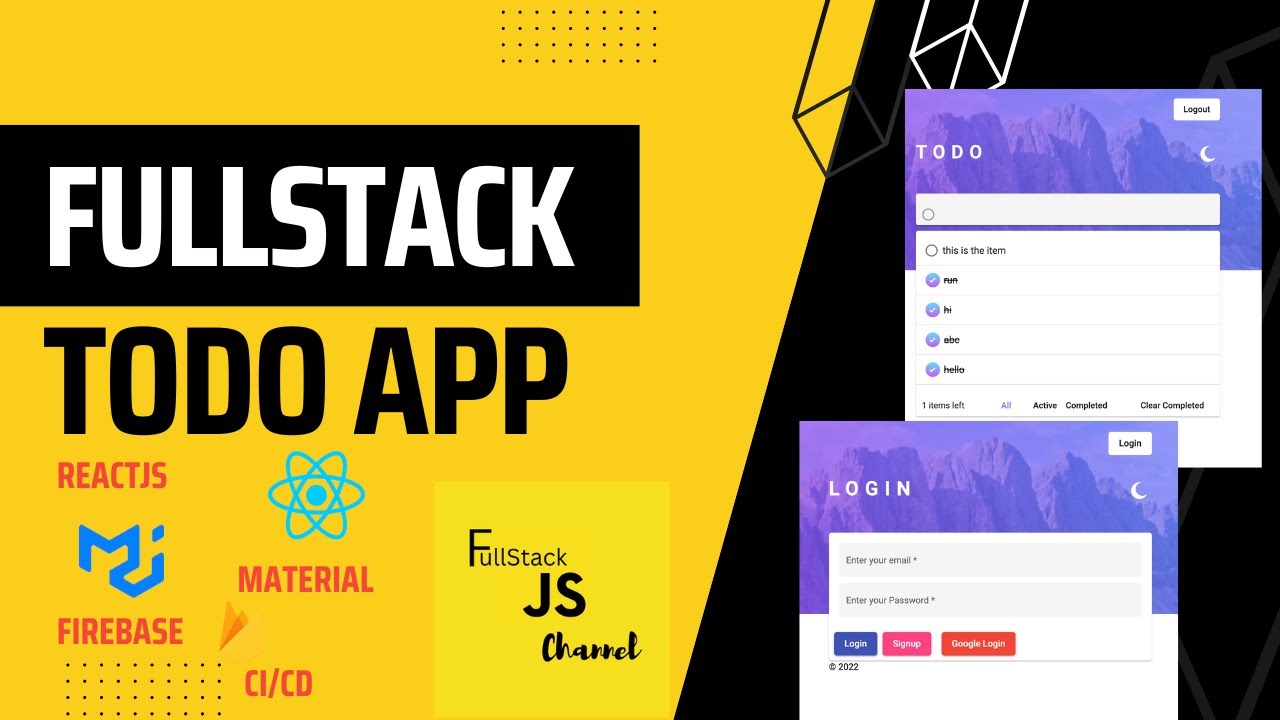 FullStack Todo App with ReactJS - MaterialUI - Firebase - CI/CD with Github Action