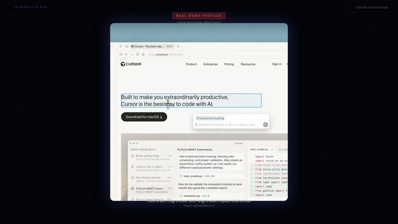 Cursor Design Mode (Shift+Cmd+D) - Full Review & Demo | The Future of AI Coding