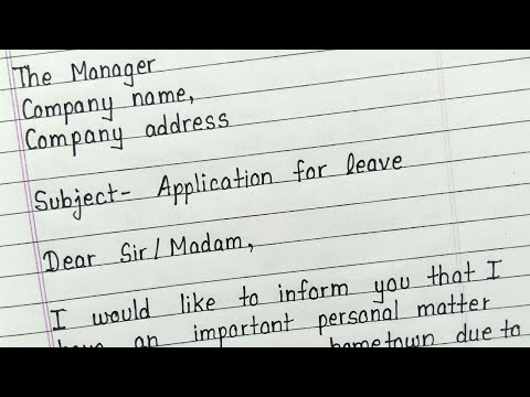 Leave application for office || How to write application for office leave